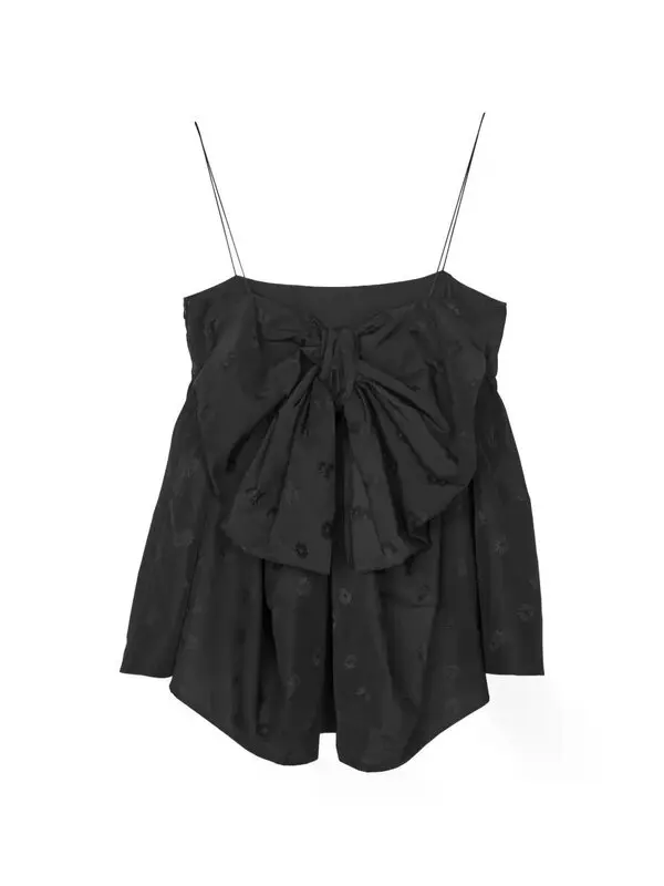 Cecilie Bahnsen Veronica Floral-jacquard Bow Sleeveless Blouse