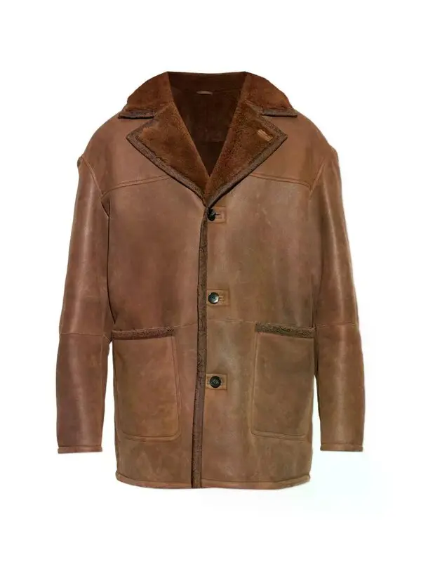 Etro Shearling-lined Paisley-trim Coat - Brown