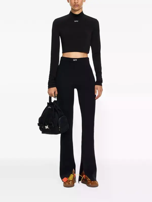 Off-White Split-hem Flared Trousers - Black