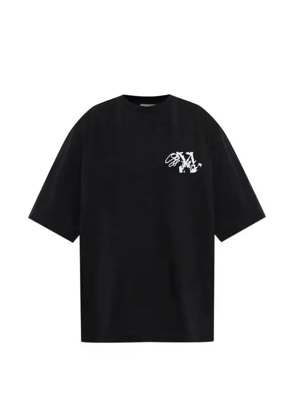 Off-White Embroidered Logo T-shirt - Black