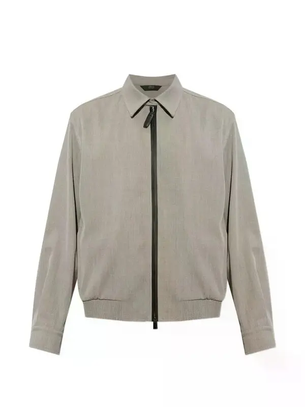 Brioni Wool Zip-up Jacket - Neutrals
