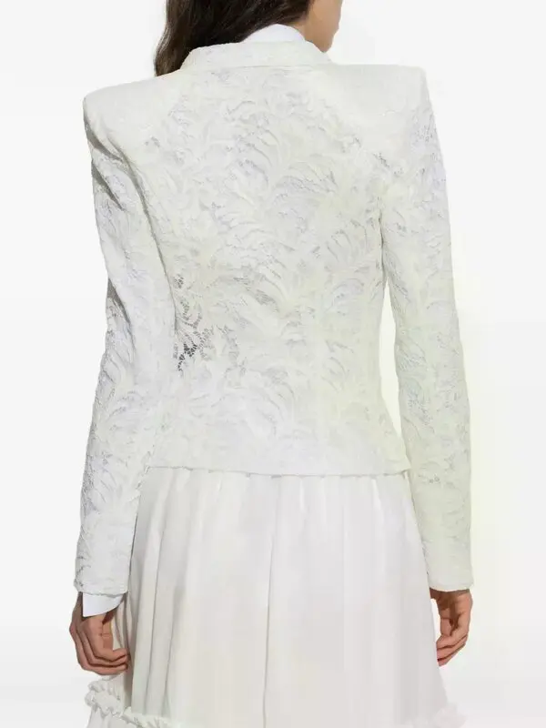 Balmain Lace-patterned Buttoned Blazer