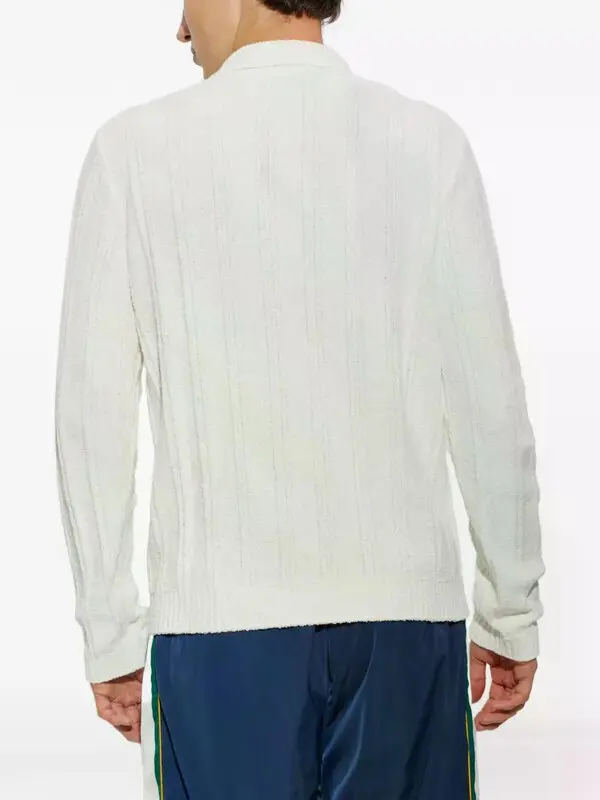 Casablanca Logo-patch Bouclé Polo Shirt