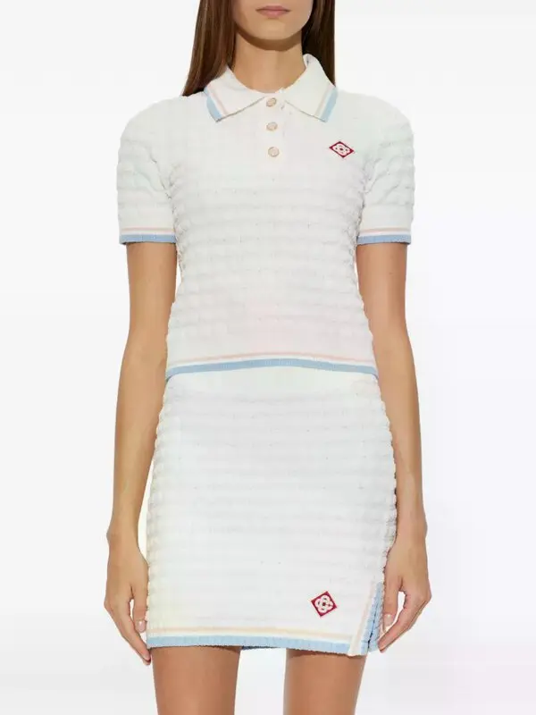 Casablanca Frotte-knit Polo Shirt With Contrasting Trim