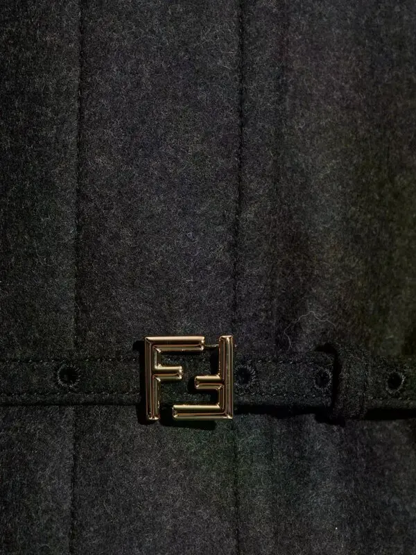 Fendi Leather-sleeve Belted Jacket