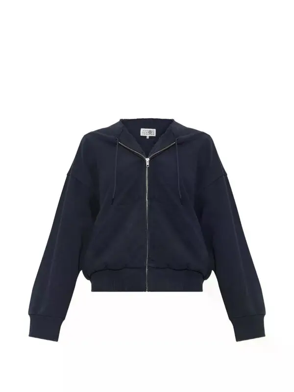 MAISON MARGIELA Drawstring Zip-up Hoodie - Blue