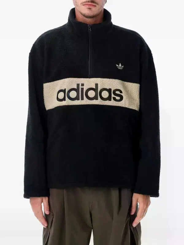 Adidas Fleece Quarter-zip Sweatshirt - Black