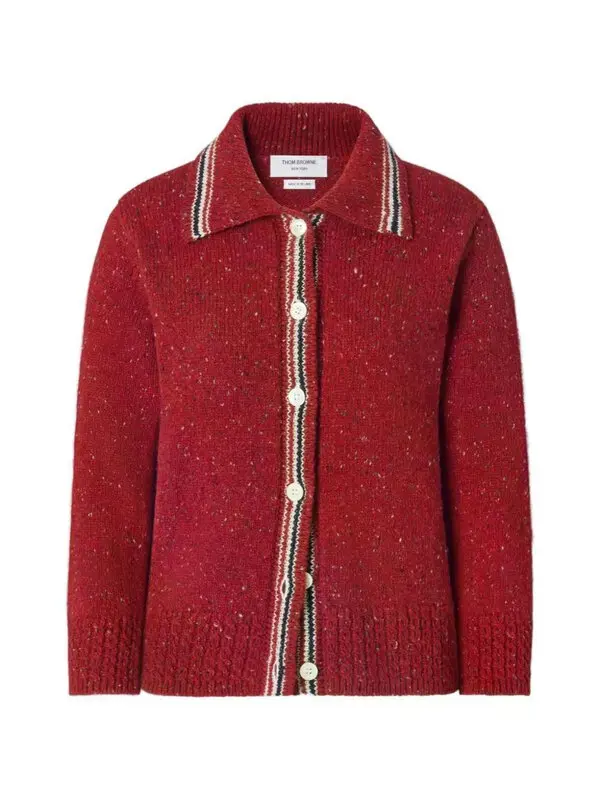 Thom Browne Hector Pointelle-knit Cardigan - Red