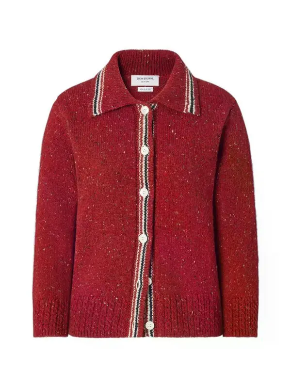 Thom Browne Hector Pointelle-knit Cardigan - Red