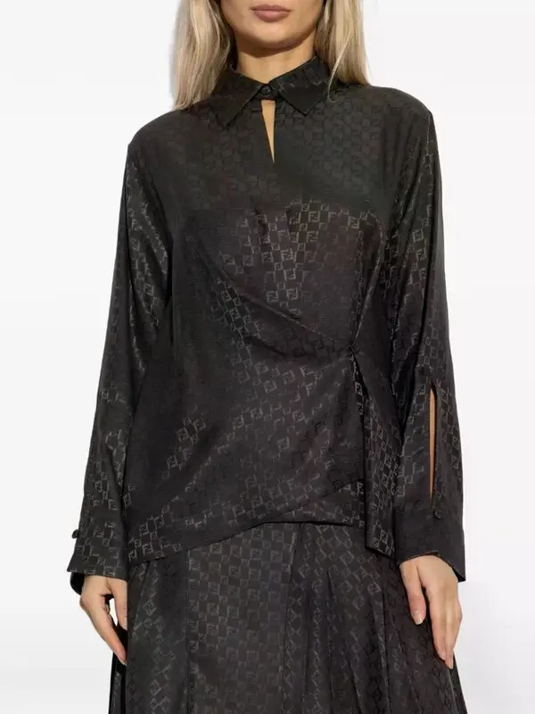 Fendi Monogram-pattern Wrap Shirt