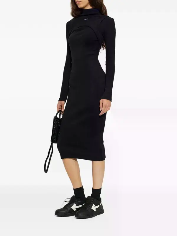 Off-White Cut-out Turtleneck Midi Dress