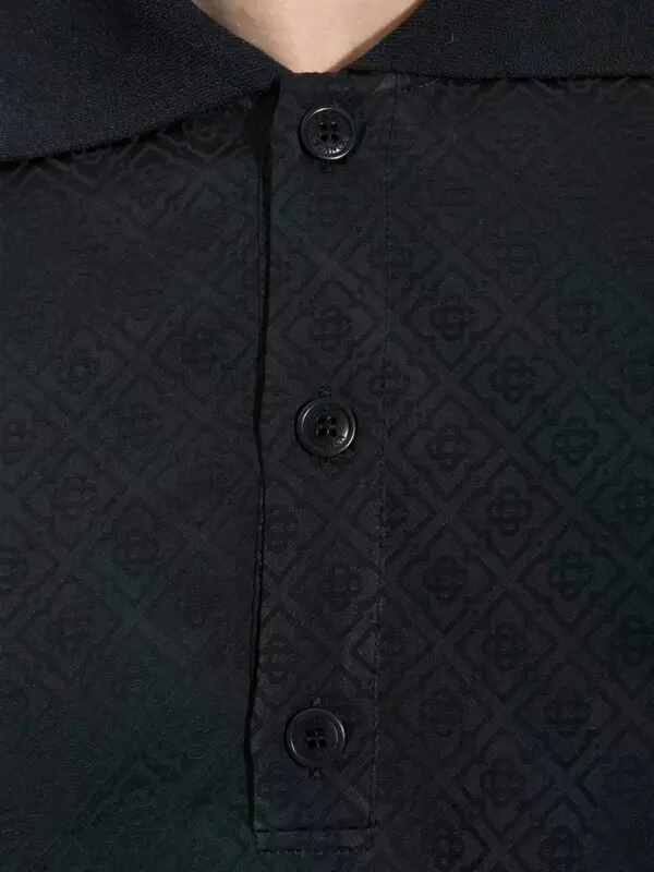 Casablanca Monogram-jacquard Polo Shirt