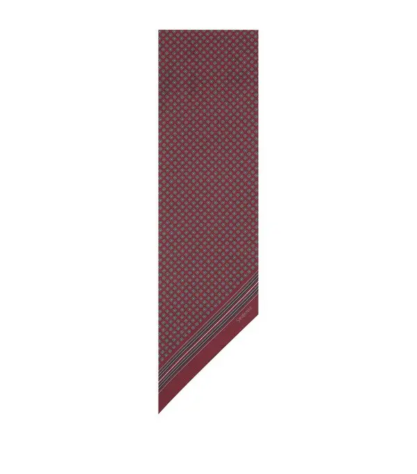 Saint Laurent Silk Geometric Print Cravat - Red
