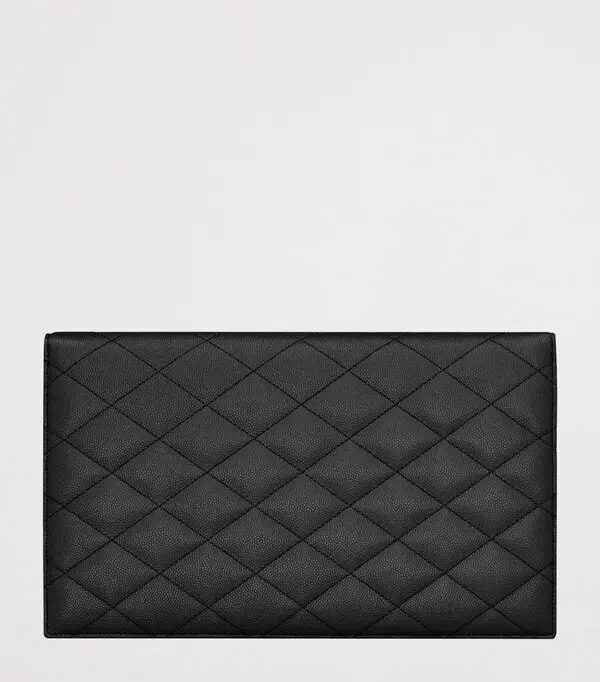 Saint Laurent Quilted Leather Uptown Clutch Bag