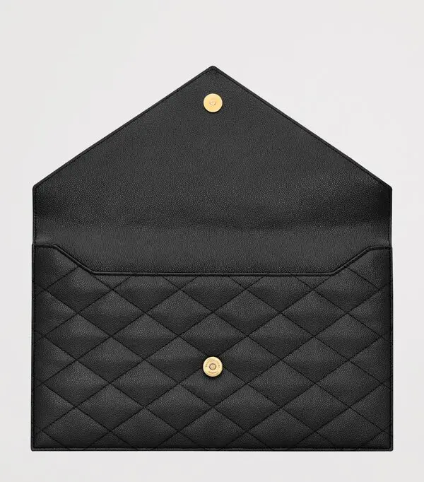 Saint Laurent Quilted Leather Uptown Clutch Bag