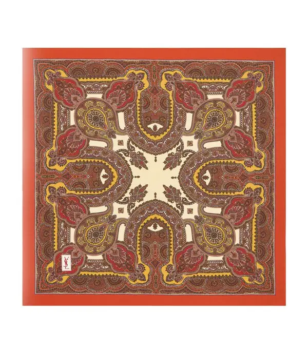 Saint Laurent Silk Paisley Print Scarf - Red