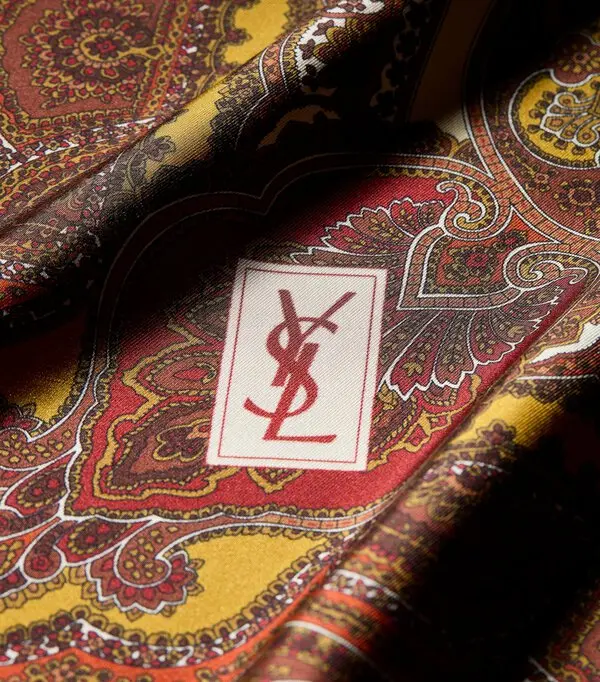 Saint Laurent Silk Paisley Scarf