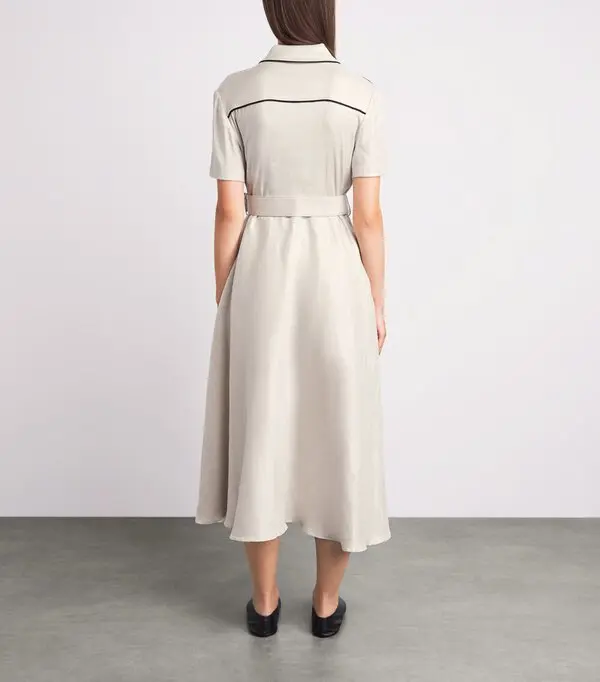 TOCCIN Linen-blend Jean Midi Dress