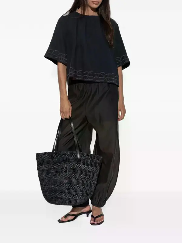 BY MALENE BIRGER Marian Embroidered Linen Blouse - Black
