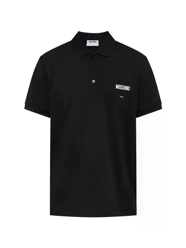 Moschino Logo-embroidered Polo Shirt - Black
