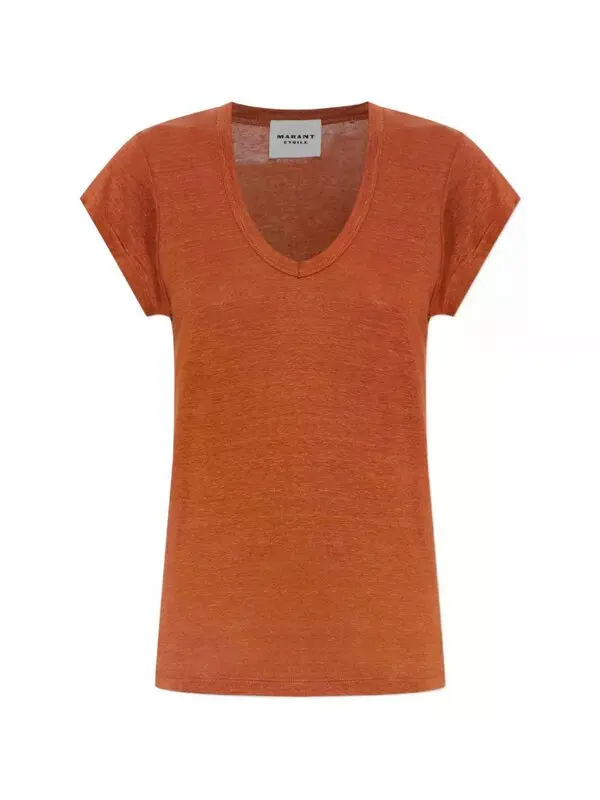 MARANT ETOILE Zankou V-neck T-shirt - Orange