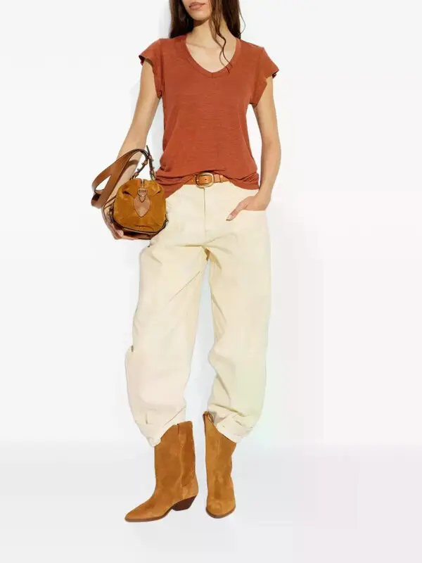MARANT ETOILE Zankou V-neck T-shirt - Orange