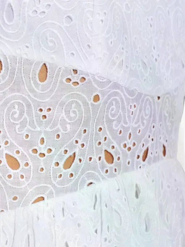 FRAME Broderie Anglaise Halterneck Midi Dress
