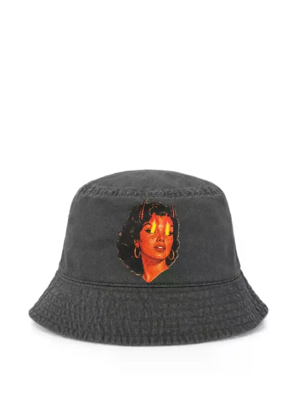 MELT Graphic-print Bucket Hat - Black