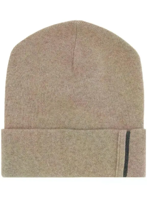 Brunello Cucinelli Monili-detail Cashmere Beanie - Neutrals