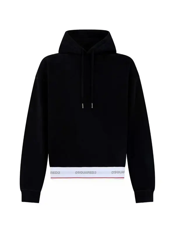 Dsquared2 Logo-tape Relax-fit Hoodie - Black