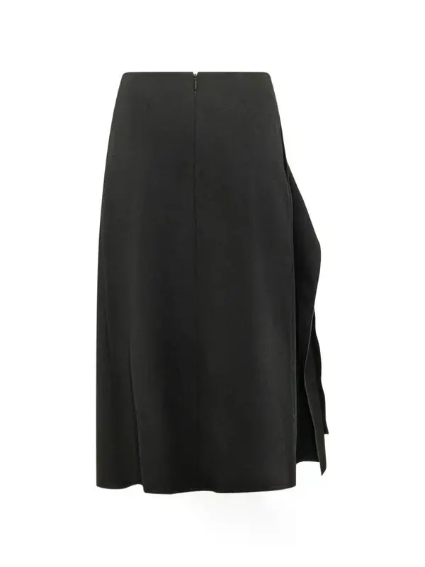 LANVIN Draped-effect Wool Midi Skirt