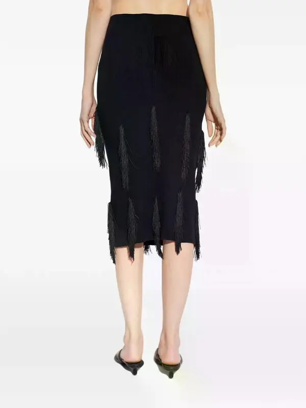 IRO PARIS Fringed Ribbed-knit Skirt