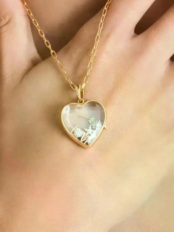 Loquet 18k Yellow Heart Diamond Charm