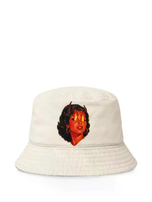 MELT Graphic-print Bucket Hat - White