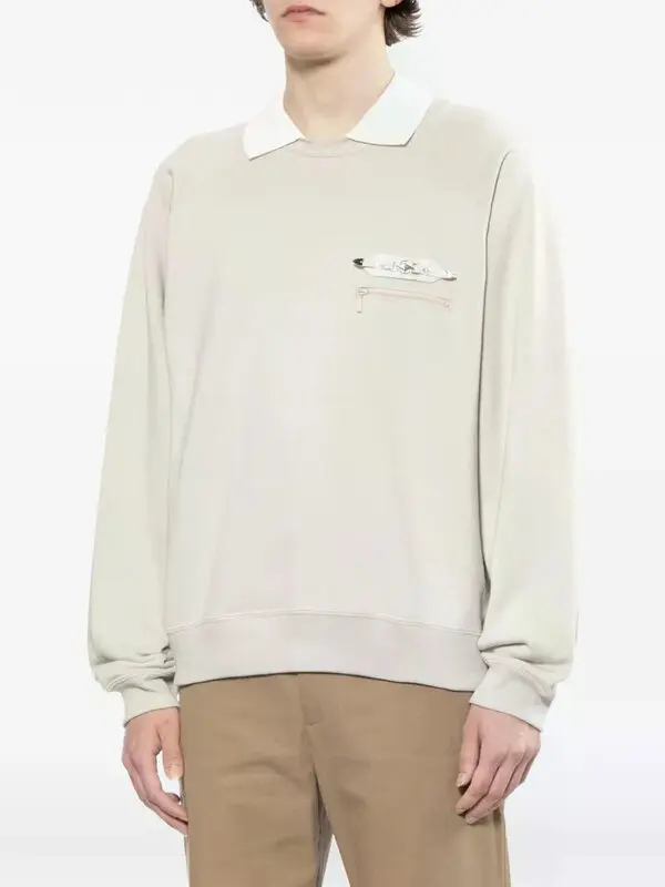 TOGA VIRILIS Zipped Polo-collar Sweatshirt