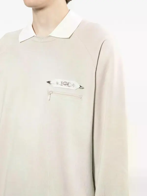 TOGA VIRILIS Zipped Polo-collar Sweatshirt