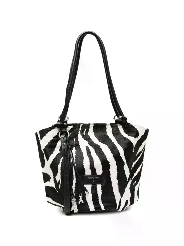 Patrizia Pepe Zebra-print Shoulder Bag - Black