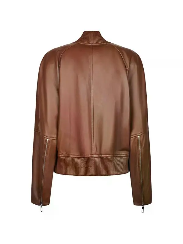Sportmax Zip-up Leather Jacket