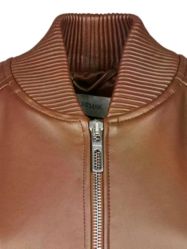 Sportmax Zip-up Leather Jacket