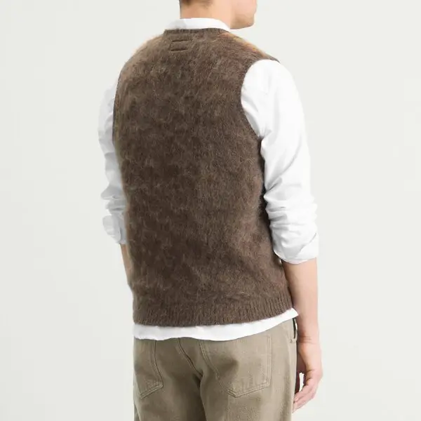 BEAMS Mohair Argyle Knit Vest