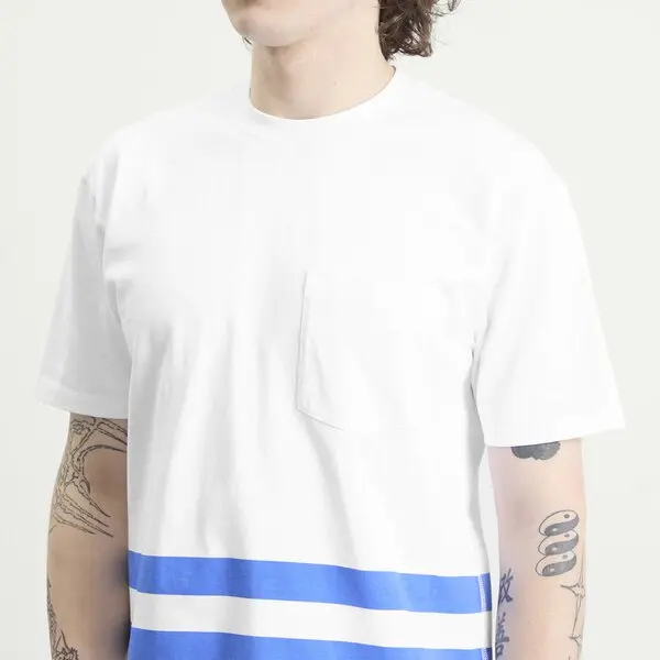 DRAKE'S Printed Stripe Pocket T-shirt