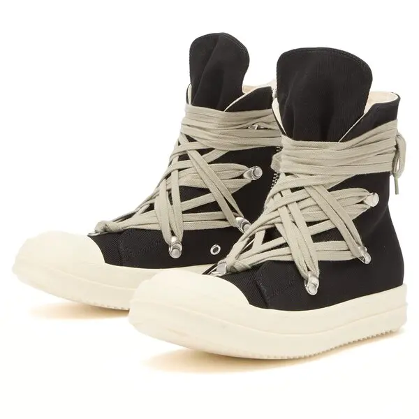 Rick Owens Megalace" Denim High-top Sneakers