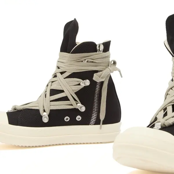 Rick Owens Megalace" Denim High-top Sneakers