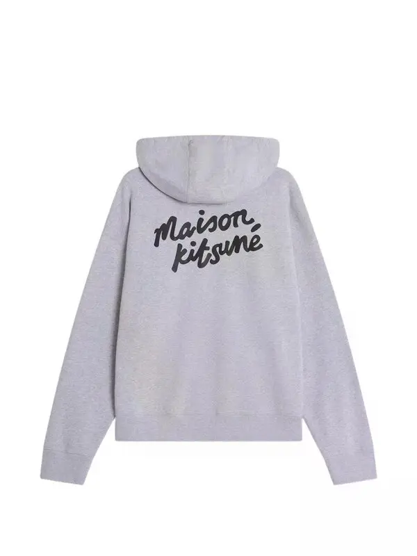 Maison Kitsuné Logo-print Hoodie - Grey