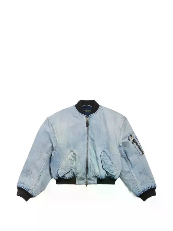 Balenciaga Zip Pocket Bomber Jacket - Blue