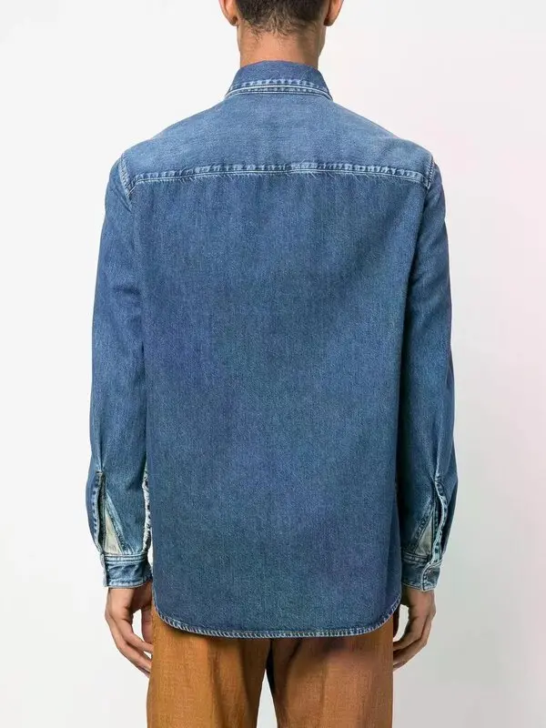 DIESEL® Embroidered-logo Denim Shirt