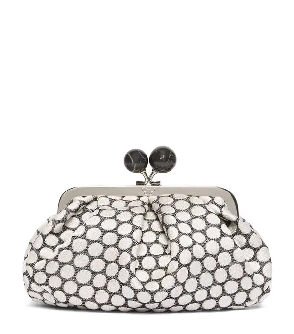 Max Mara Woven Jacquard Pasticcino Clutch Bag - Black
