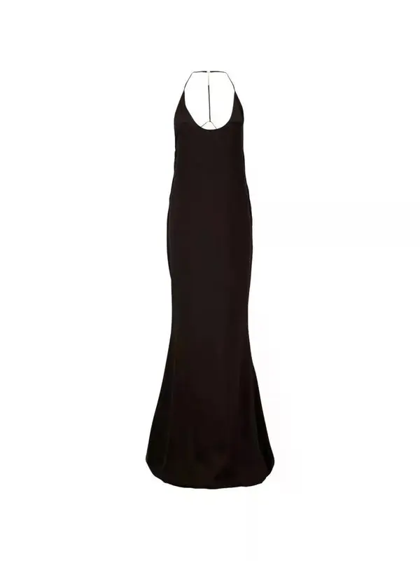 TOM FORD Halterneck Silk Evening Maxi Dress - Brown