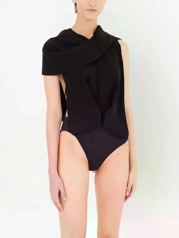 FERRAGAMO Cut-out Draped Bodysuit