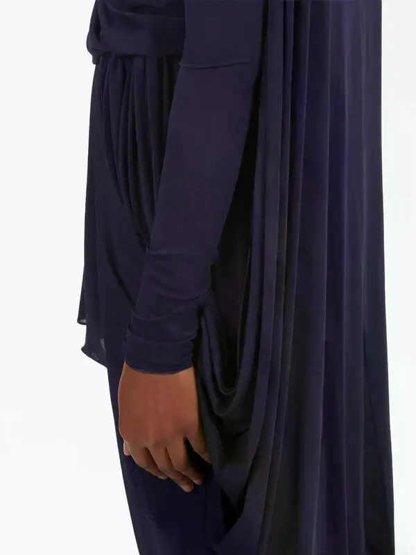 FERRAGAMO Asymmetric Draped Long-sleeve Dress